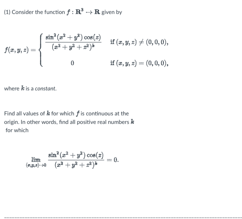 Solved 1 Consider The Function F R3→r Given By