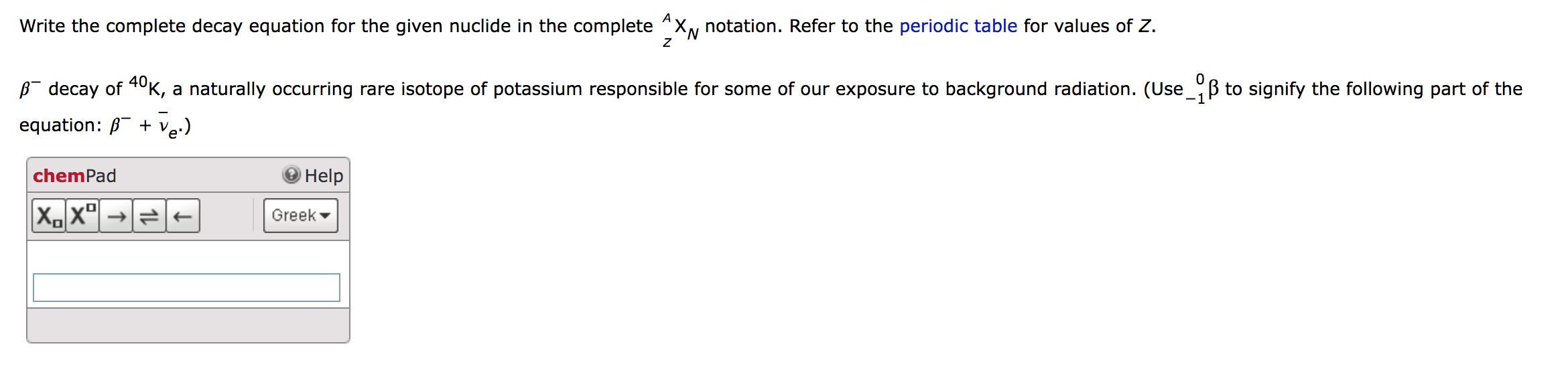 Solved Write the complete decay equation for the given | Chegg.com