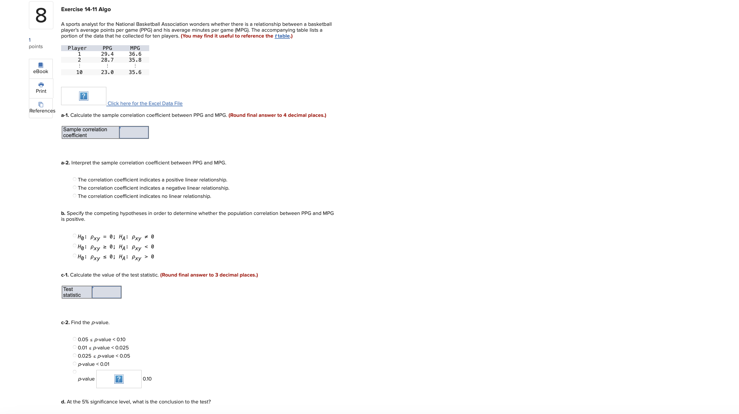 Solved Exercise 14-11 ﻿AlgoA sports analyst for the National | Chegg.com
