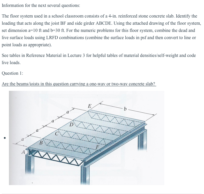 Solved Information for the next several questions: The floor | Chegg.com