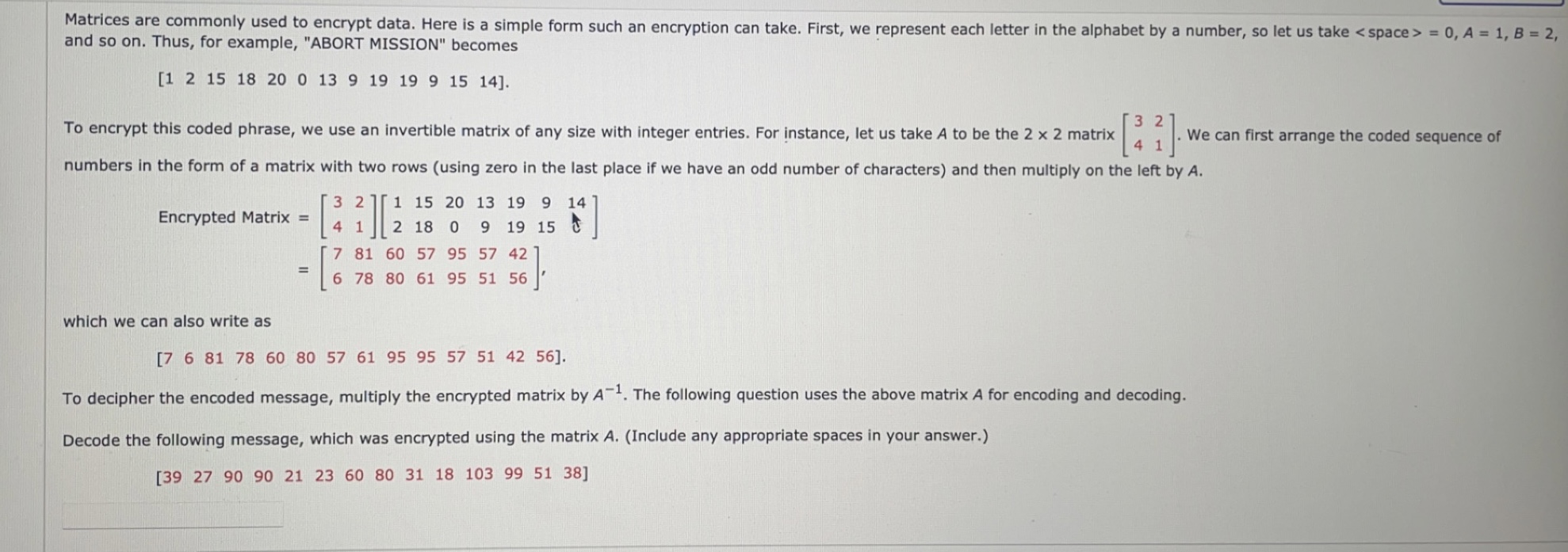 Solved and so on. Thus, for example, "ABORT MISSION" becomes | Chegg.com