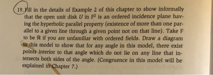 Solved PLANE (THE DISK EXAMPLE 2. AN ORDERED INCIDENCE WITH | Chegg.com