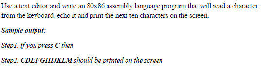 Solved Use a text editor and write an 80x86 assembly | Chegg.com