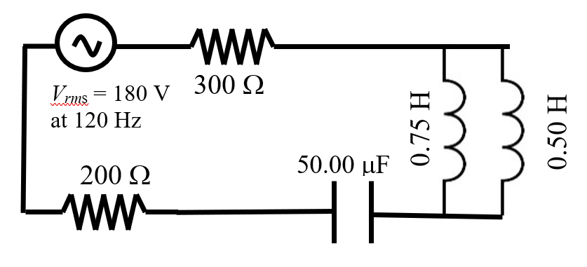 Solved An AC circuit is constructed as shown below. It has | Chegg.com