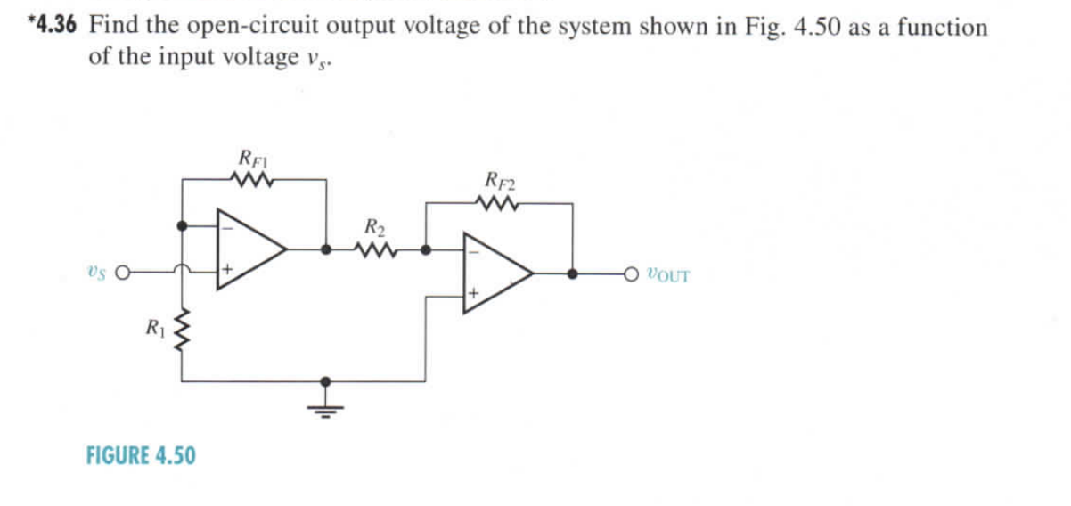 Solved *4.36 Find the open-circuit output voltage of the | Chegg.com