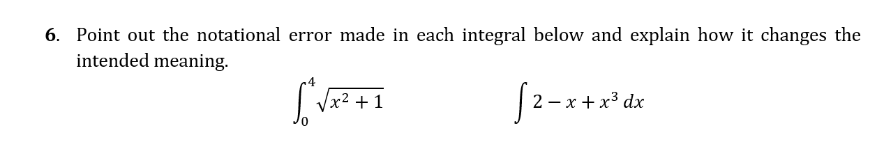 Solved 6. Point out the notational error made in each | Chegg.com