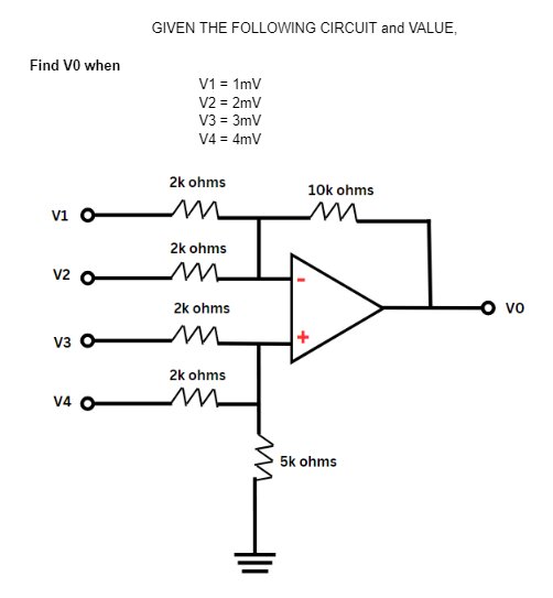 Solved GIVEN THE FOLLOWING CIRCUIT and VALUE, Find V0 when | Chegg.com