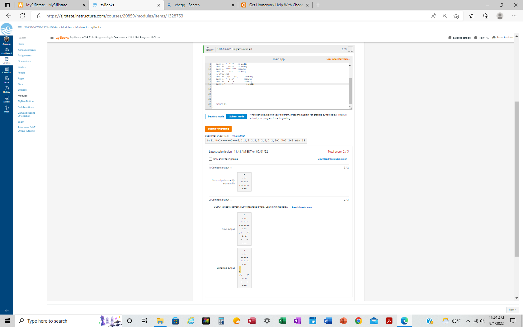 I'm trying to make a Cat in C++ with this code listed | Chegg.com