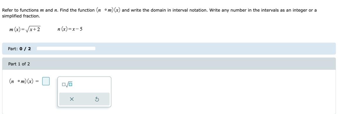 Solved Refer to functions m and n. Find the function | Chegg.com