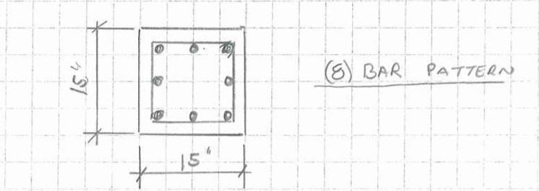 Solved FOR A COLUMN WITH 4% STEEL AND AN (8) BAR PATTERN. | Chegg.com