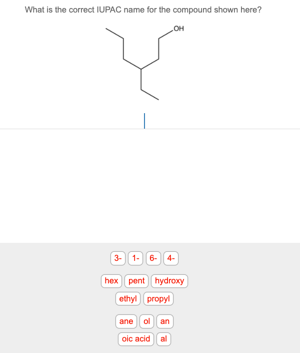 Solved What is the correct IUPAC name for the compound shown | Chegg.com