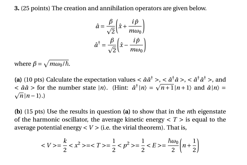 Solved 3. (25 points) The creation and annihilation | Chegg.com