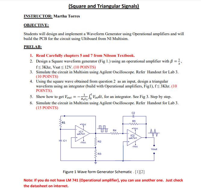 Solved (Square and Triangular Signals) INSTRUCTOR: Martha | Chegg.com