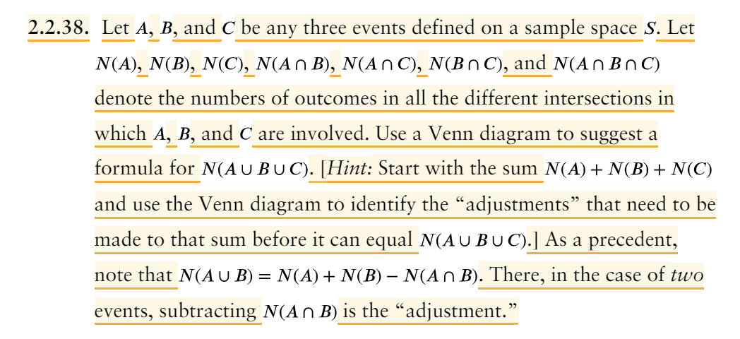 Solved 38. Let A,B, and C be any three events defined on a | Chegg.com