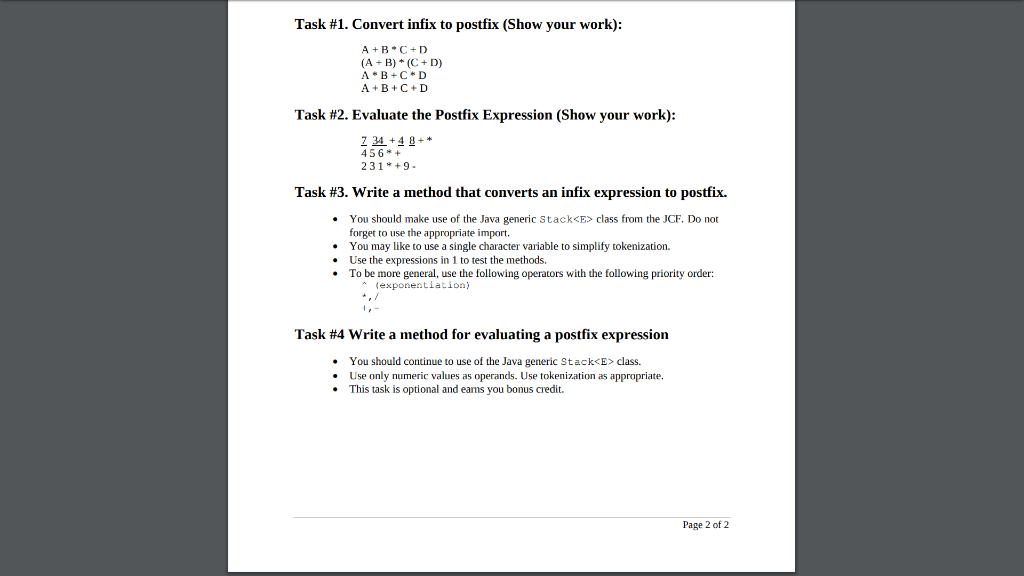 Solved The problem Use the Stack data structure included in | Chegg.com