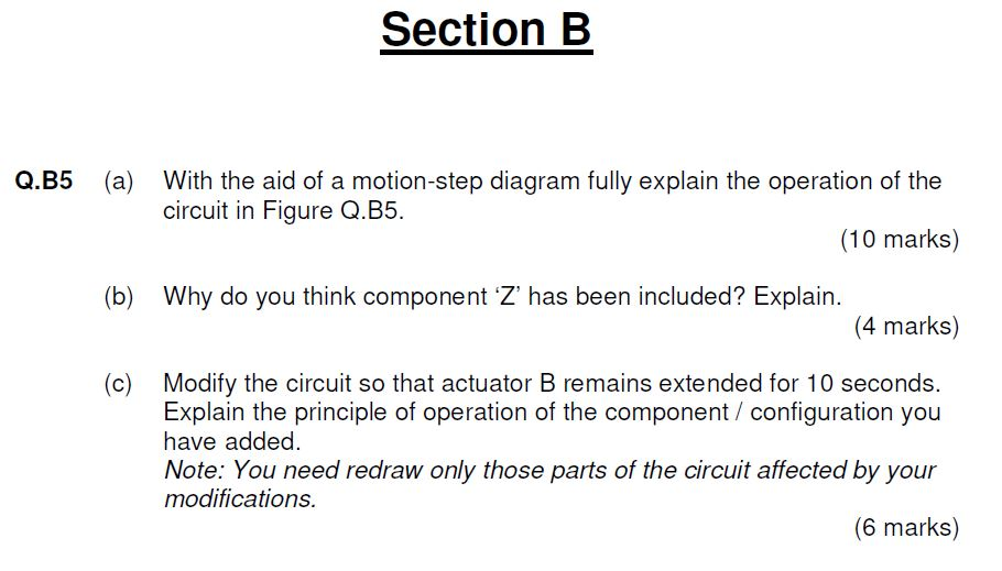 Section B Q.B5 (a) With the aid of a motion-step | Chegg.com