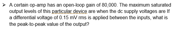 Solved A certain op-amp has an open-loop gain of 80,000. The | Chegg.com