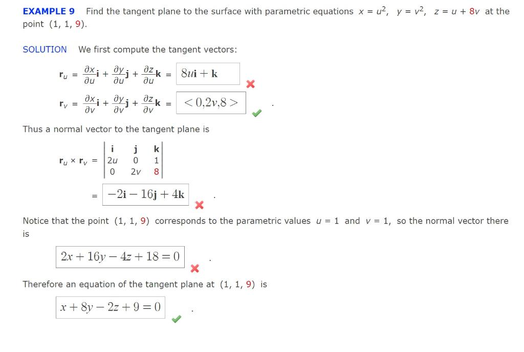 Solved EXAMPLE 9 Find the tangent plane to the surface with | Chegg.com