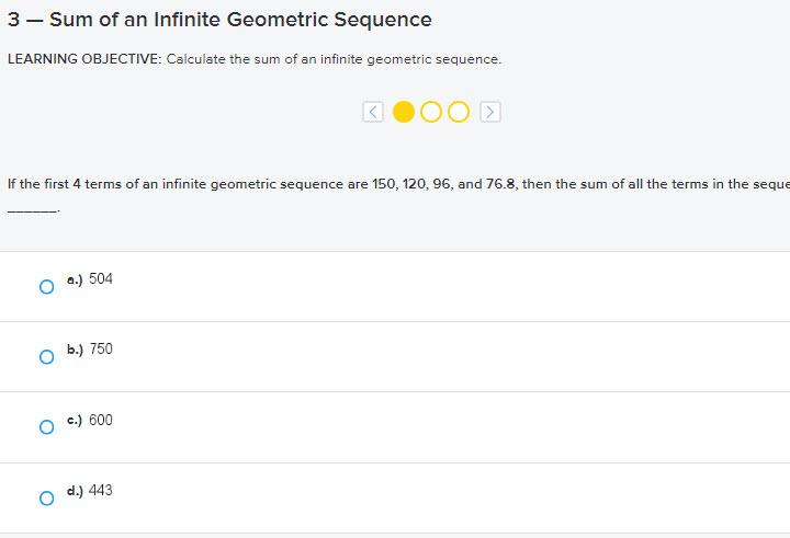 Solved 3 Sum Of An Infinite Geometric Sequence Learning