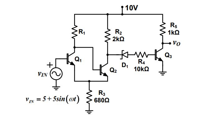 Solved In the circuit given below, for transistors Q1, ﻿Q2 | Chegg.com