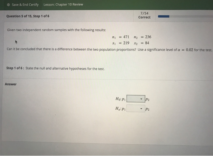 Solved O Save & End Certify Lesson: Chapter 10 Review 7/54 | Chegg.com