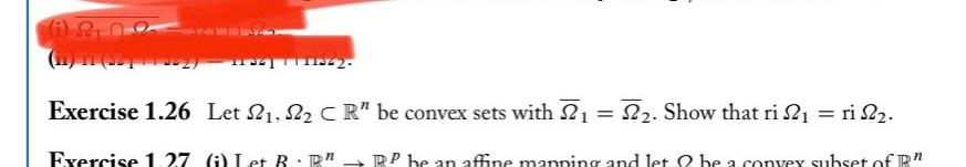 Solved Exercise 1.26 Let Ω1,Ω2⊂Rn be convex sets with | Chegg.com