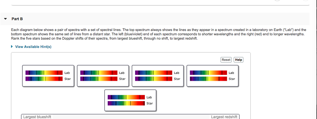 Solved Part B Each diagram below shows a pair of spectra | Chegg.com