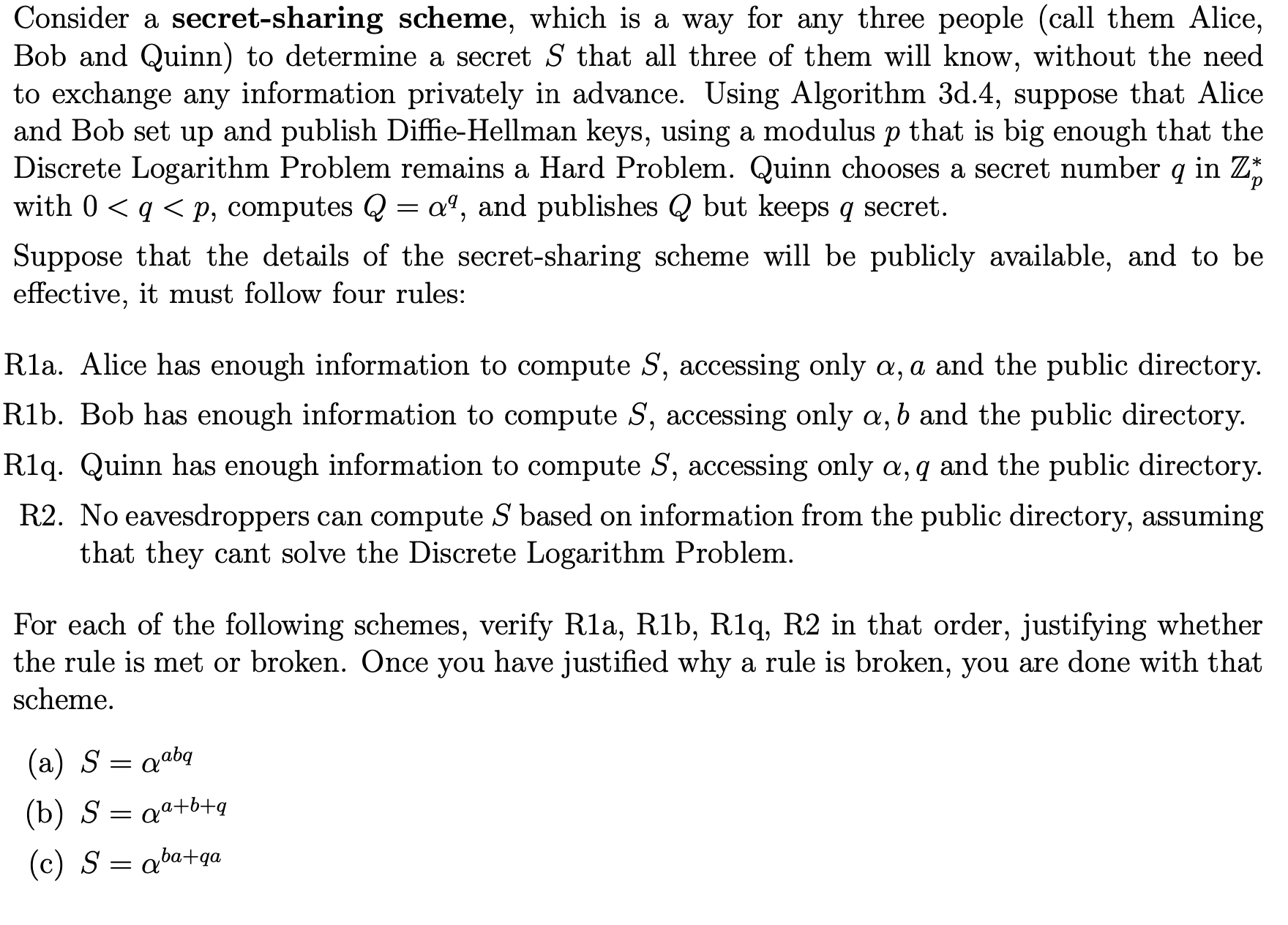 Solved Please ExplainConsider a secret-sharing scheme, which | Chegg.com