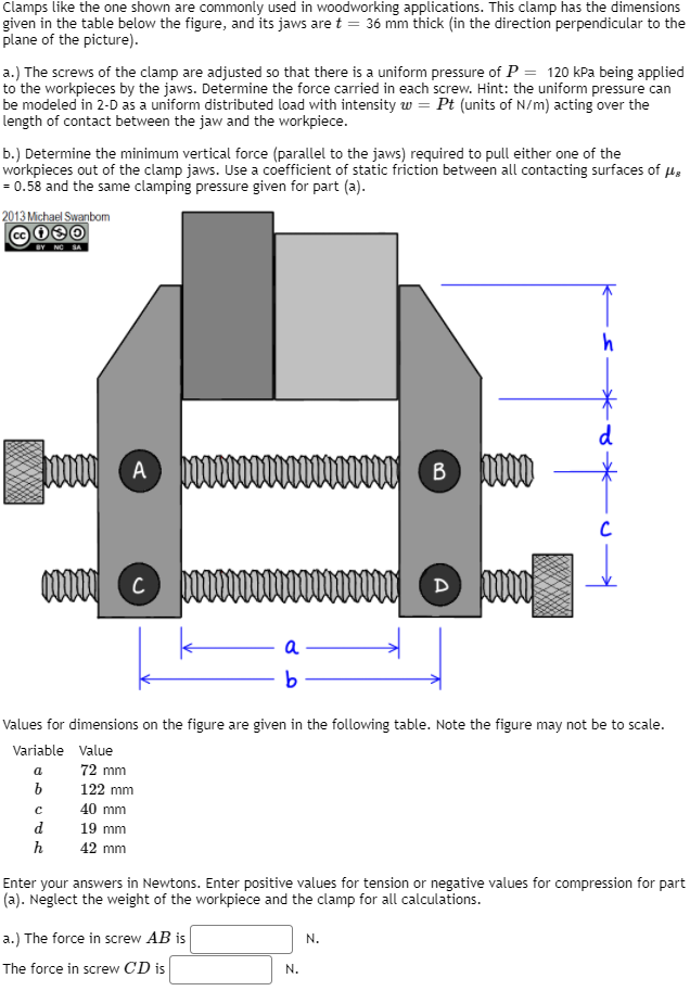 Solved Clamps like the one shown are commonly used in | Chegg.com