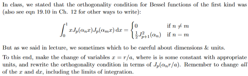 Solved In class, we stated that the orthogonality condition | Chegg.com