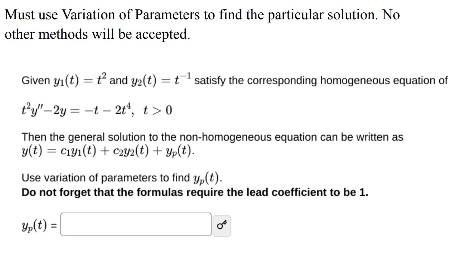Solved need step by step answrMust use Variation of | Chegg.com