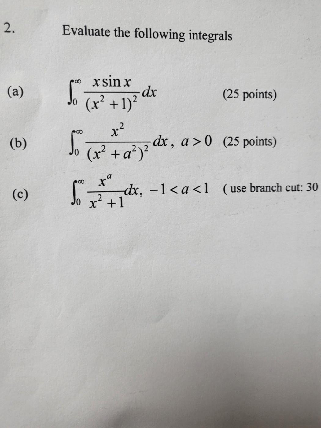 Solved 2. Evaluate the following integrals (a) | Chegg.com