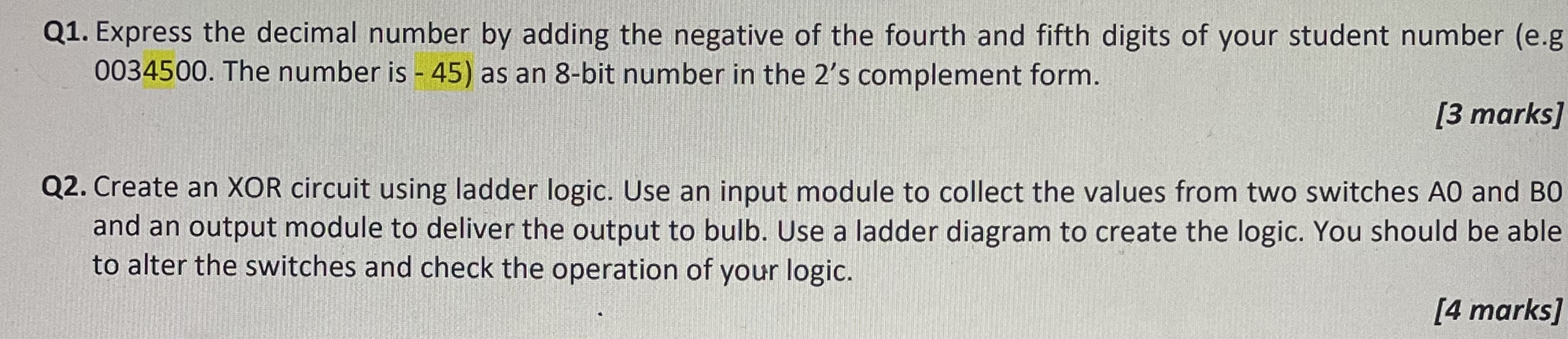 Solved Q1. ﻿Express the decimal number by adding the | Chegg.com