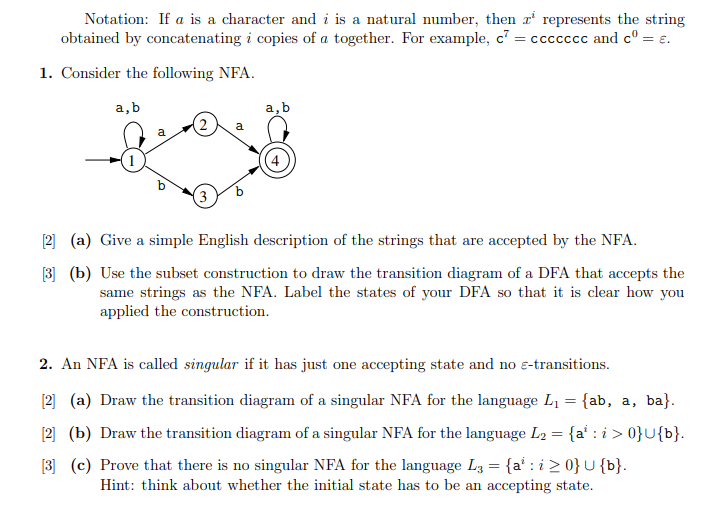 Solved Notation: If a is a character and i is a natural | Chegg.com