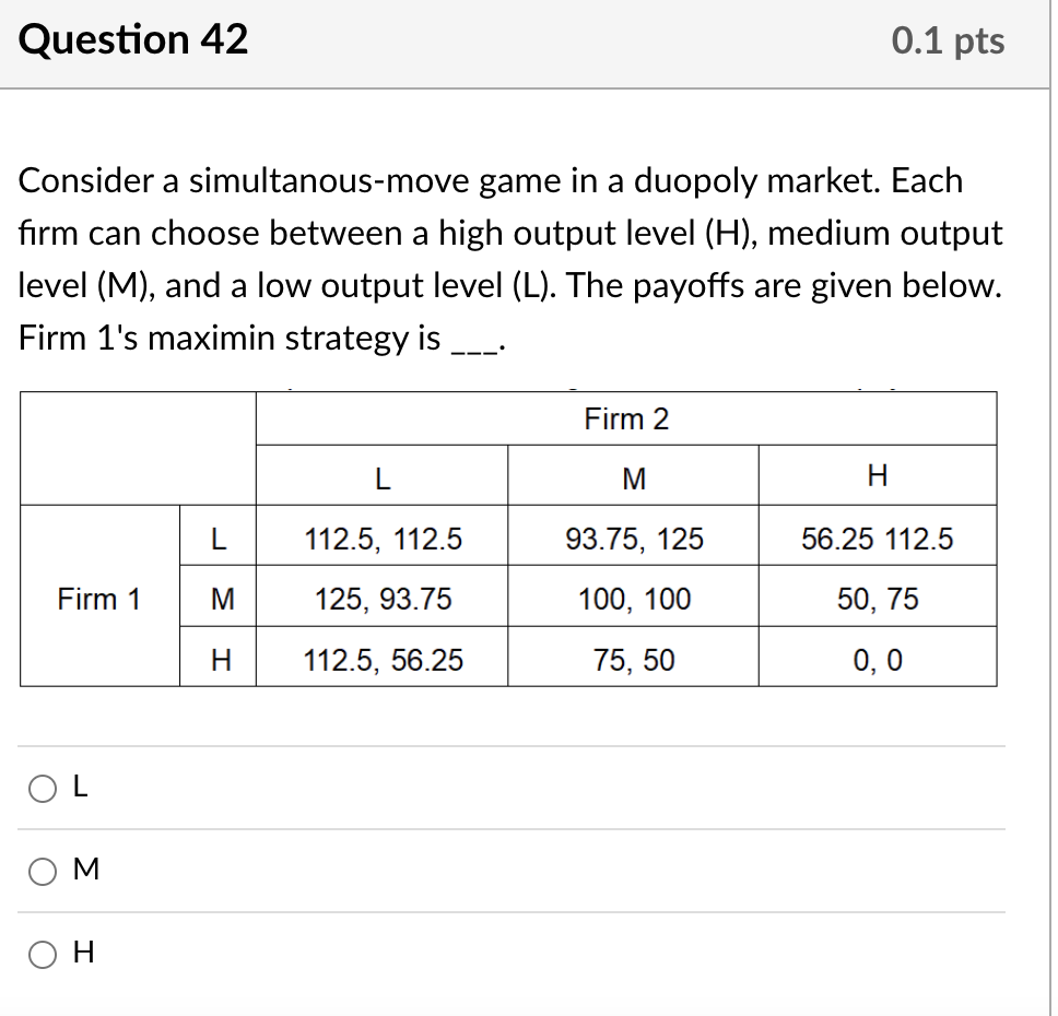 Solved Consider a simultanous-move game in a duopoly market. | Chegg.com