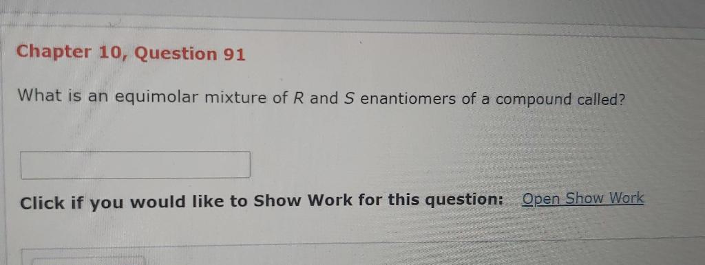 Solved Chapter 10, Question 91 What is an equimolar mixture | Chegg.com