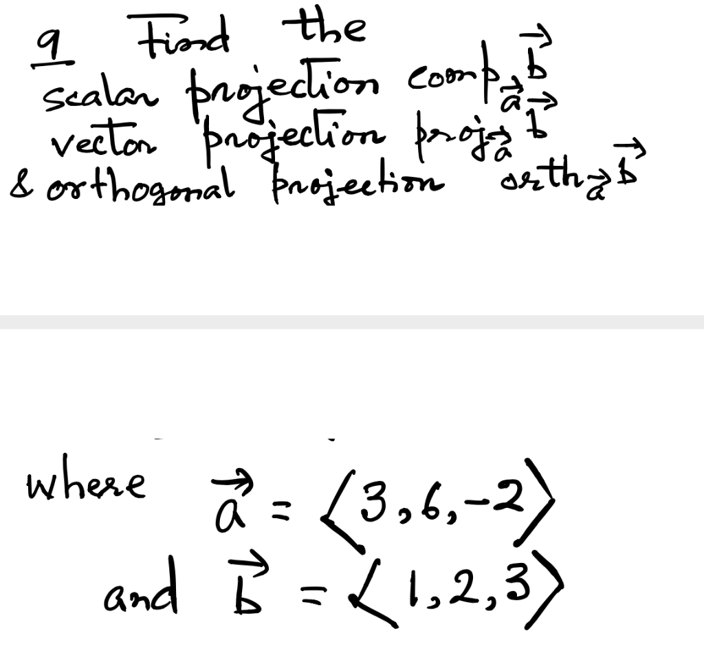 Solved q Find the TA Scalar projection compa vector | Chegg.com