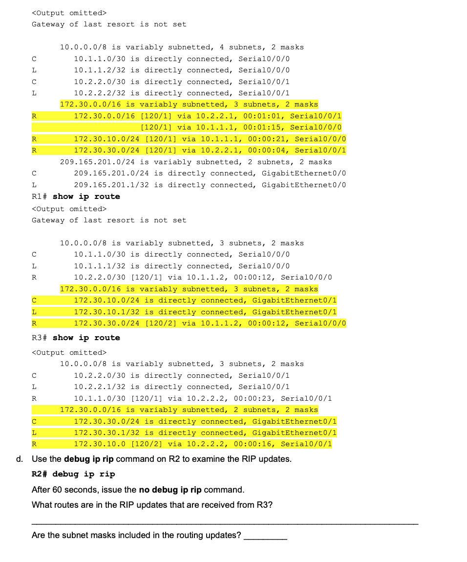 Solved Configuring RIPv2 Topology R1 GO/1 S1 FO/6 PC-A | Chegg.com