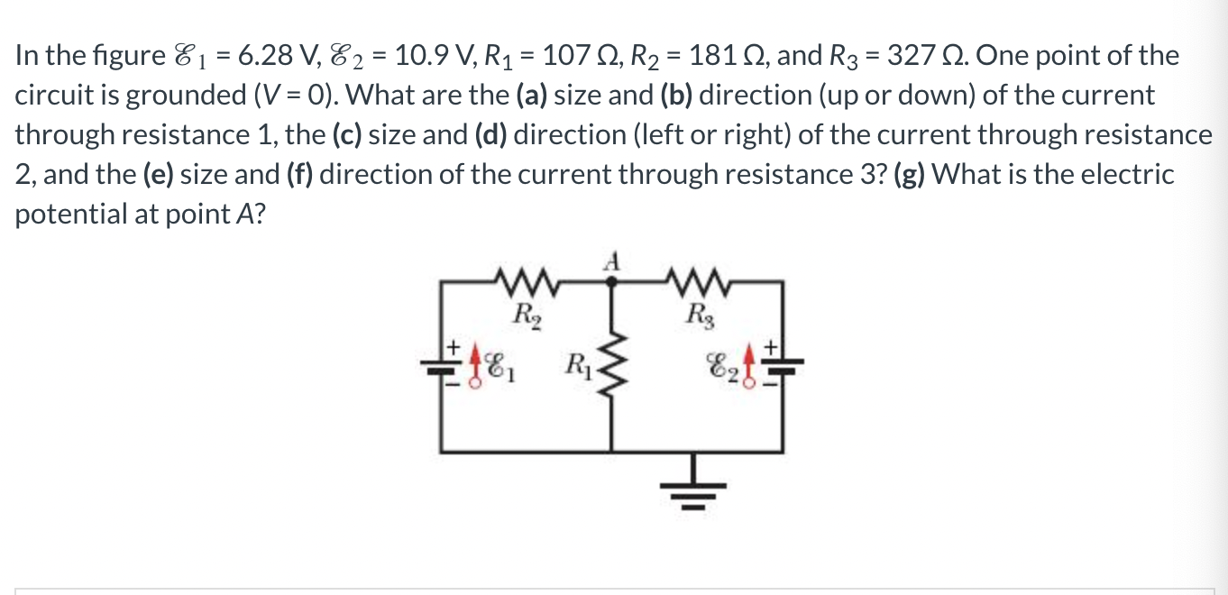 In ﻿the figure E1=6.28V,E2=10.9V,R1=107Ω,R2=181Ω, | Chegg.com