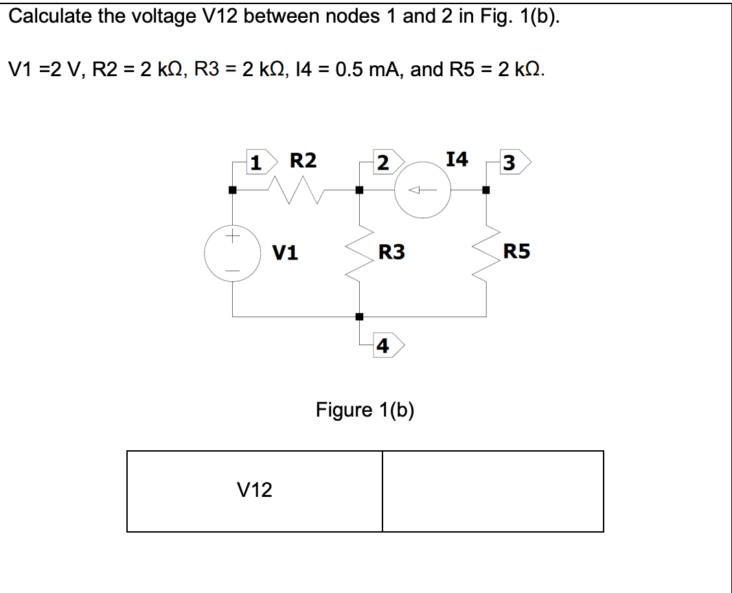 Solved Calculate the voltage V12 between nodes 1 and 2 in | Chegg.com