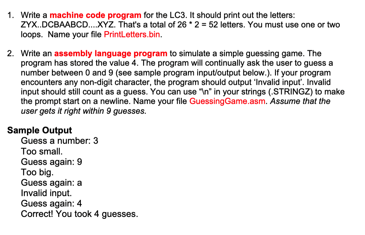 Solved 1 Write A Machine Code Program For The Lc3 It 