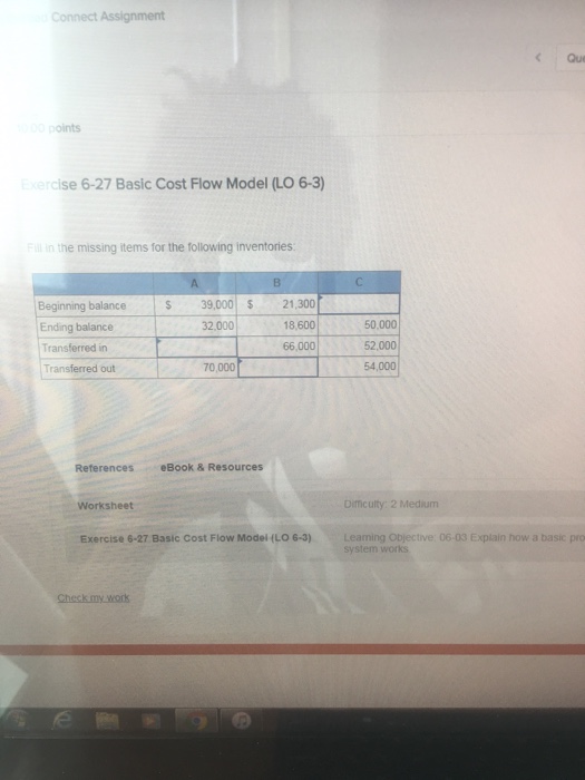 Solved Connect Assignment Que points xercise 6-27 Basic Cost | Chegg.com