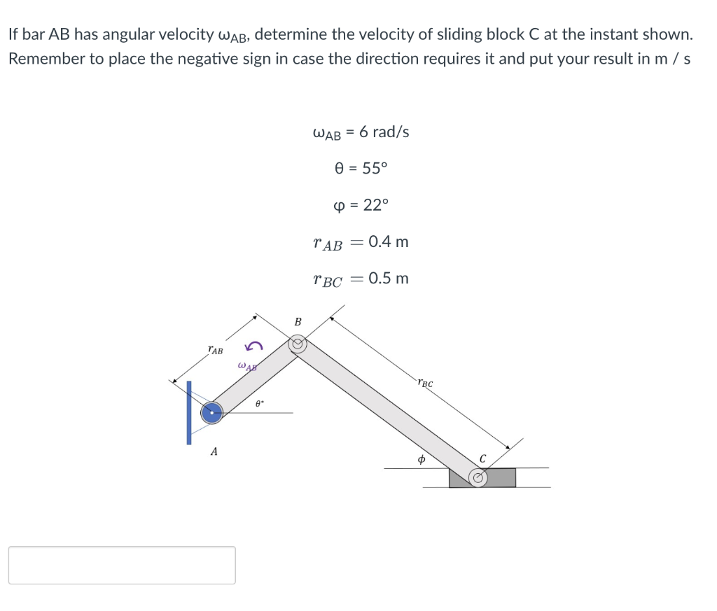 Solved If Bar Ab Has Angular Velocity ωab Determine The