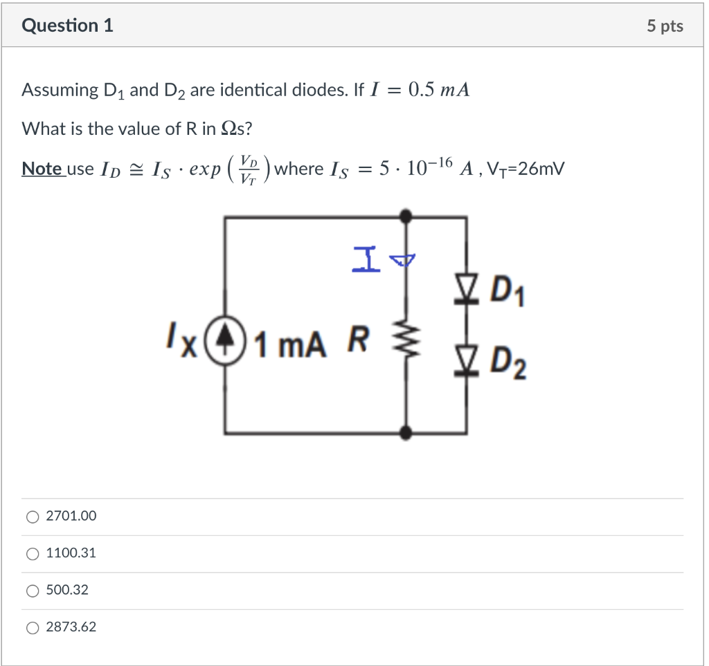 Solved Question 1 5 pts Assuming D4 and D2 are identical | Chegg.com