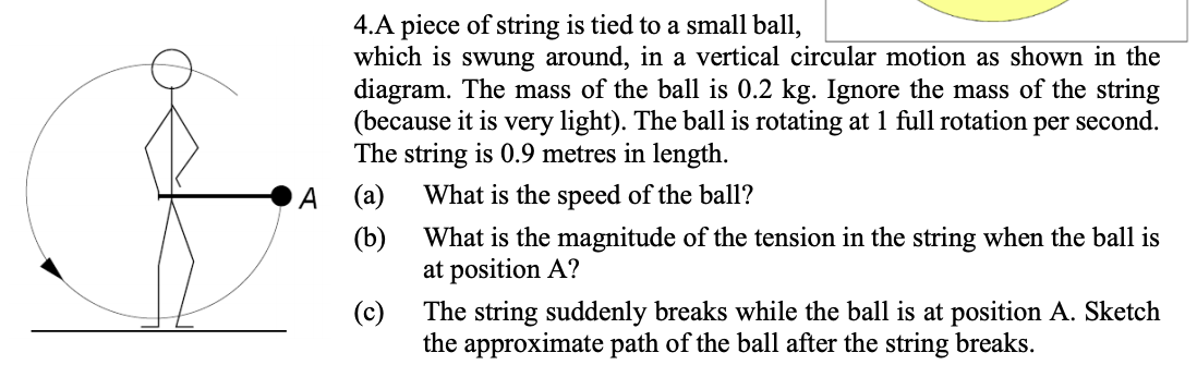 Solved A piece of string is tied to a small ball, which is | Chegg.com