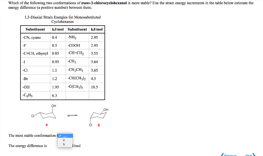 Solved Which of the following two conformations of | Chegg.com