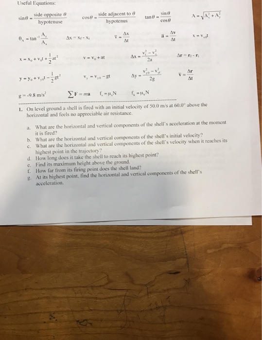 Solved On level ground a shell is fired with an initial | Chegg.com