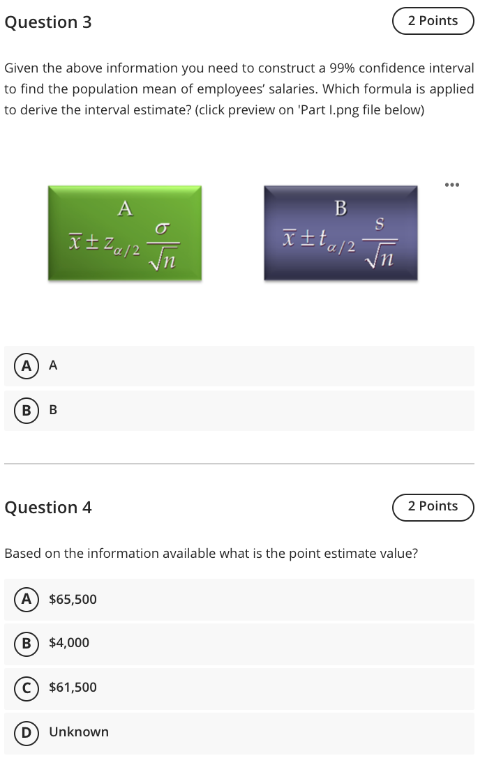 Solved Part I: Interval Estimation A report based on a | Chegg.com