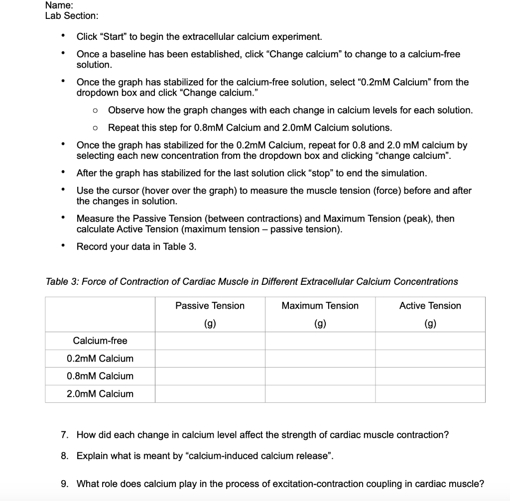 Solved Name: Lab Section: . . • o Click "Start” to begin the | Chegg.com