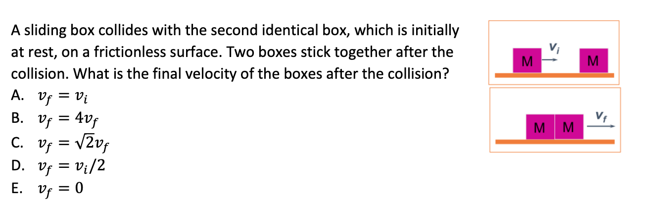 Solved A sliding box collides with the second identical box, | Chegg.com